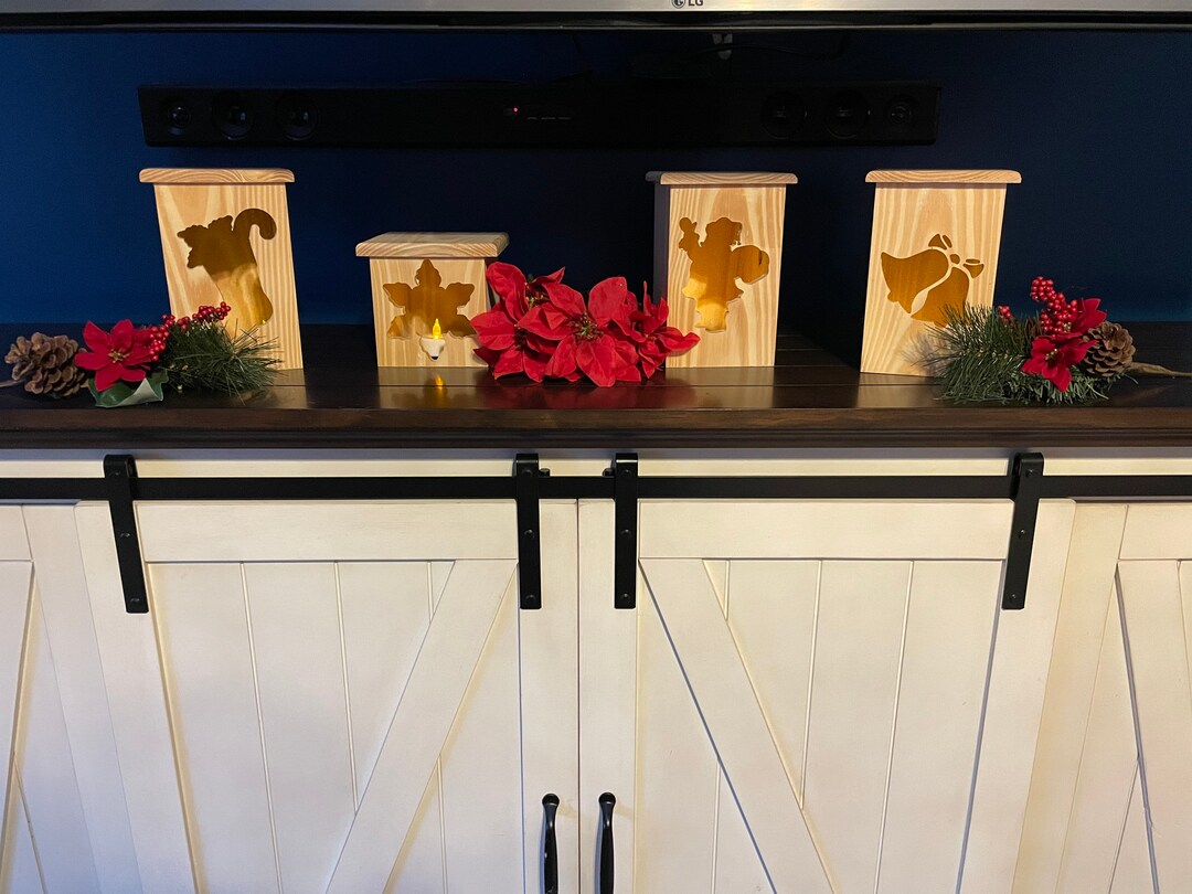 Rustic Christmas Lanterns Outdoor Holiday Lantern Wooden Christmas ...