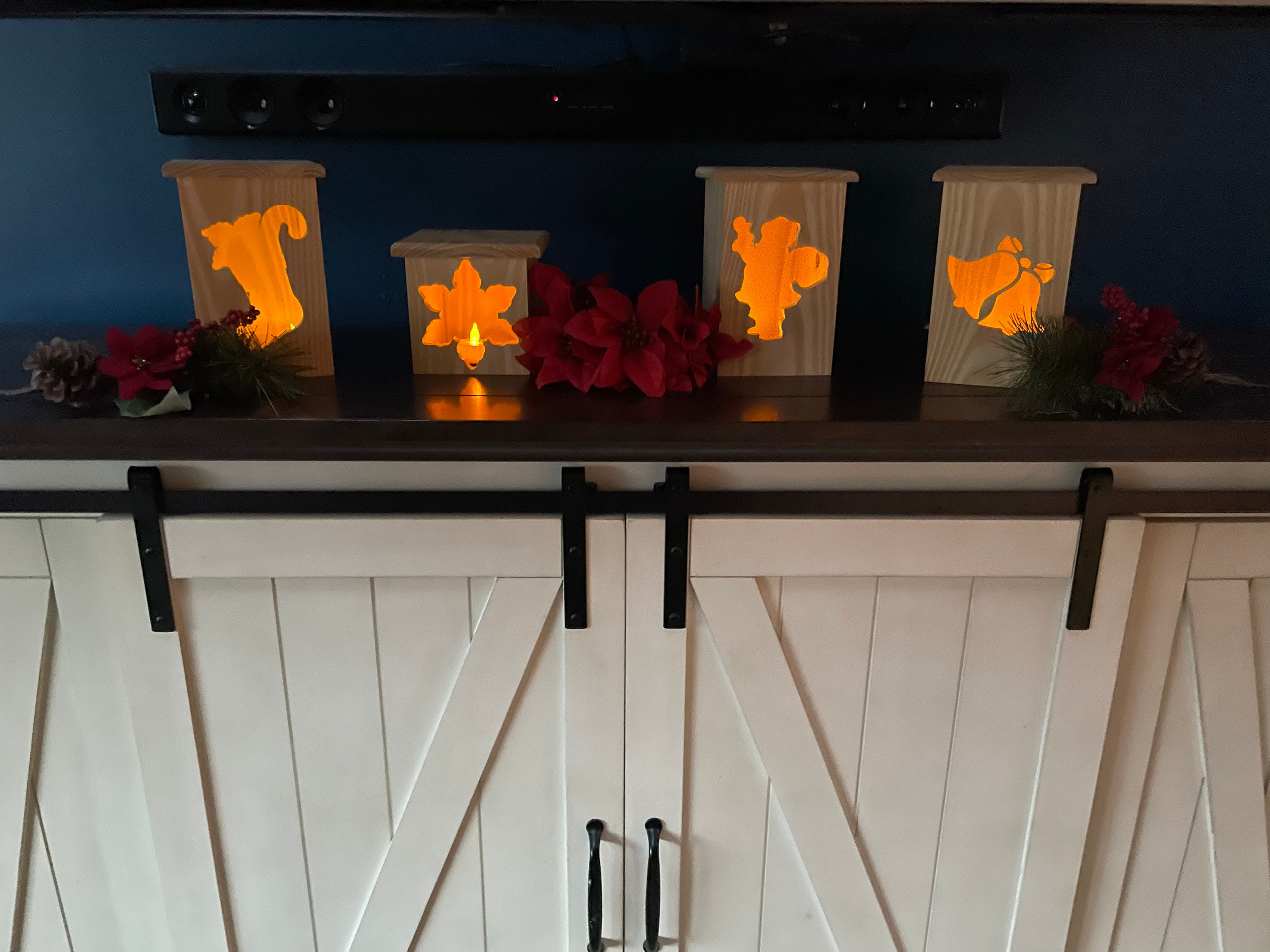 Rustic Christmas Lanterns Outdoor Holiday Lantern Wooden | Etsy