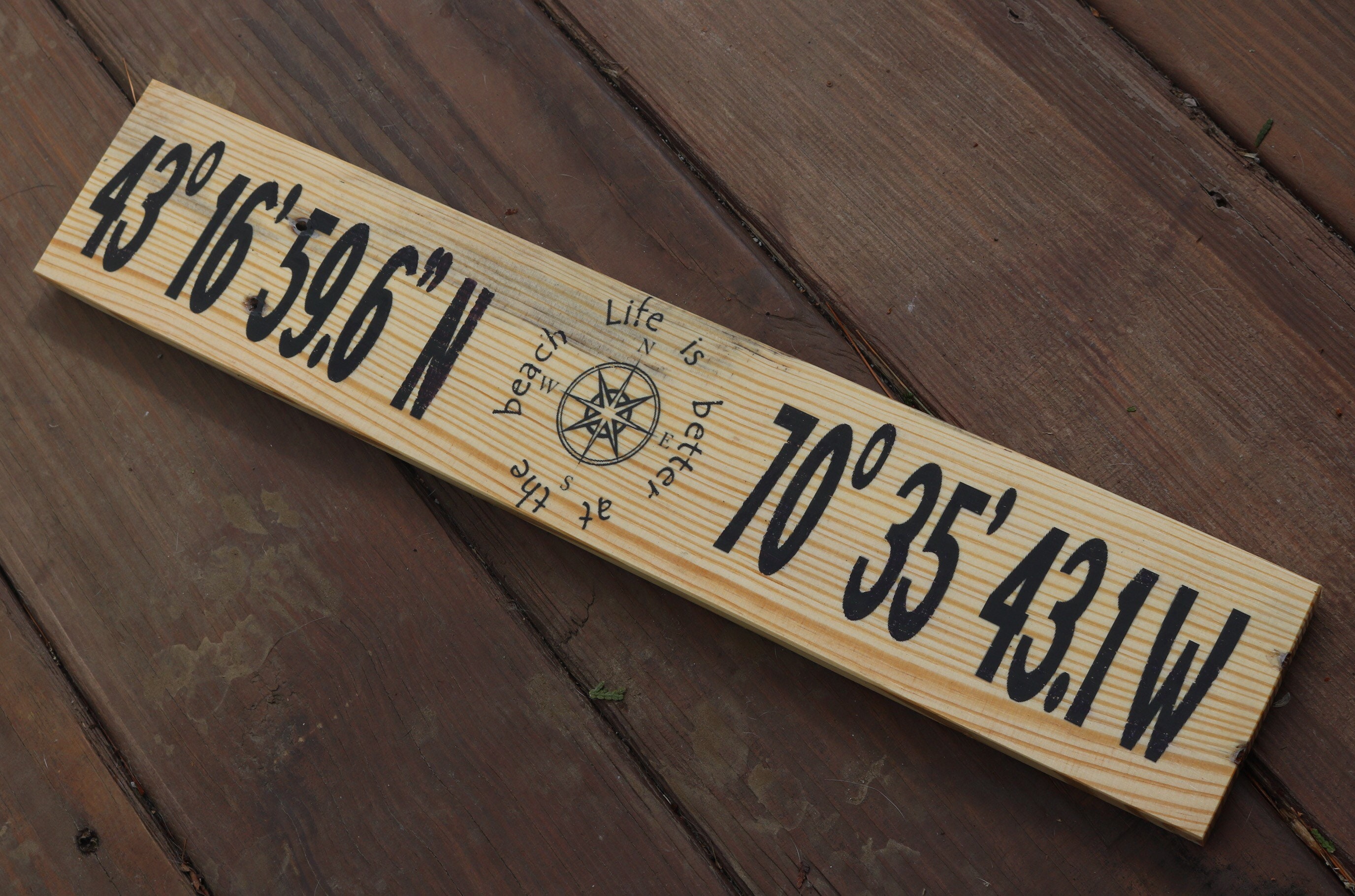 Latitude Longitude Wood Signs Coordinates Sign Gift for Her | Etsy