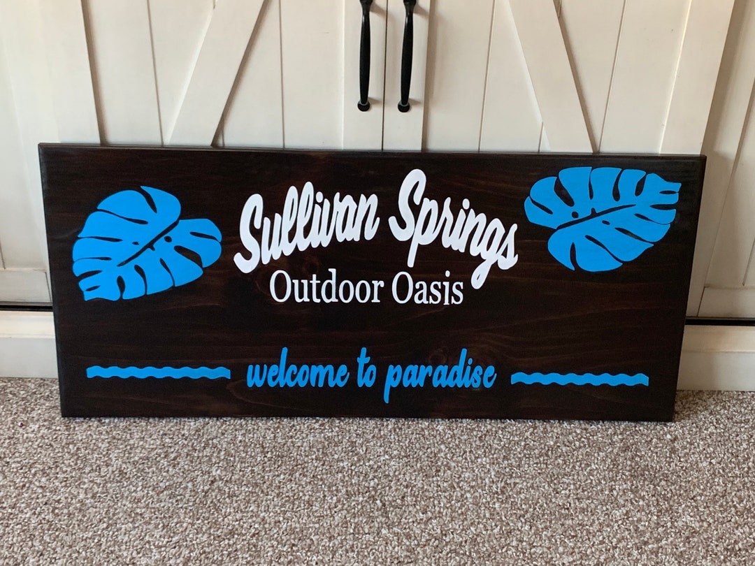Personalized Oasis Backyard Sign Pool Deck Decor Patio Decor Gift Pool ...