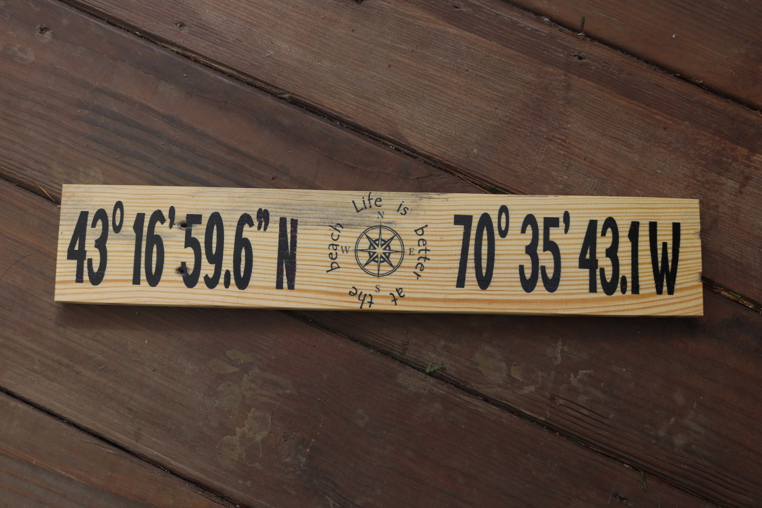 Latitude Longitude Wood Signs Coordinates Sign Gift for Her | Etsy