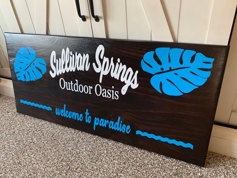 Personalized Oasis Backyard Sign Pool Deck Decor Patio Decor | Etsy