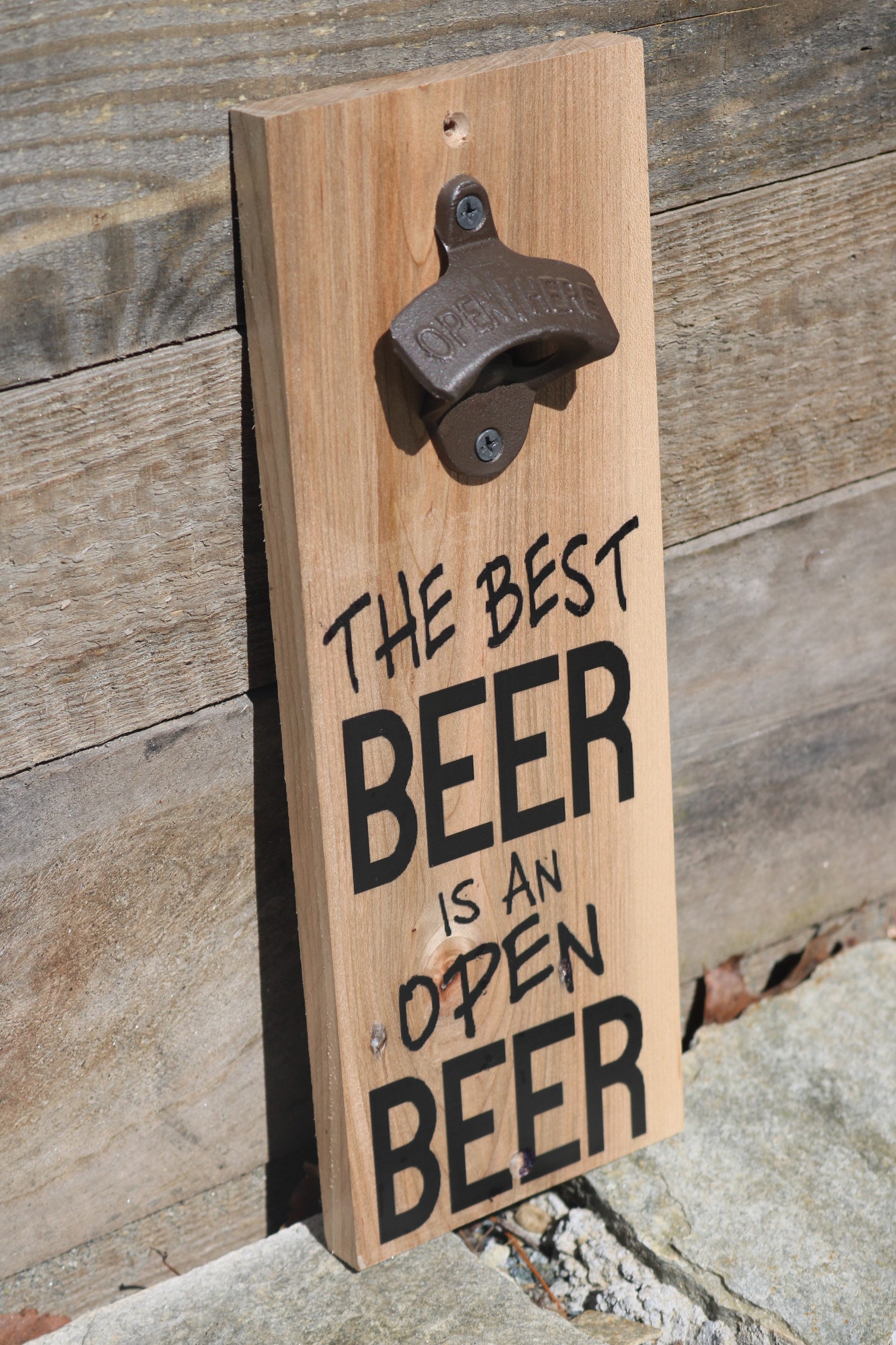 Personalized Wall Bottle Opener Bar Decor Beer Wood Signs Cast - Etsy