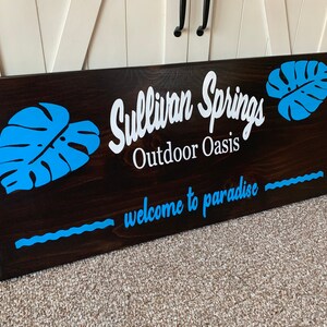 Personalized Oasis Backyard Sign Pool Deck Decor Patio Decor Gift Pool ...