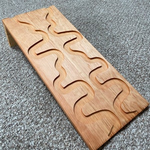 Wooden Double Marble Run Race Winding Track Set ASMR Ball Run Snake ...