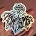 Batwing Tattoo Vinyl Sticker | Matte Holographic Goth Bat Rose Sticker ...
