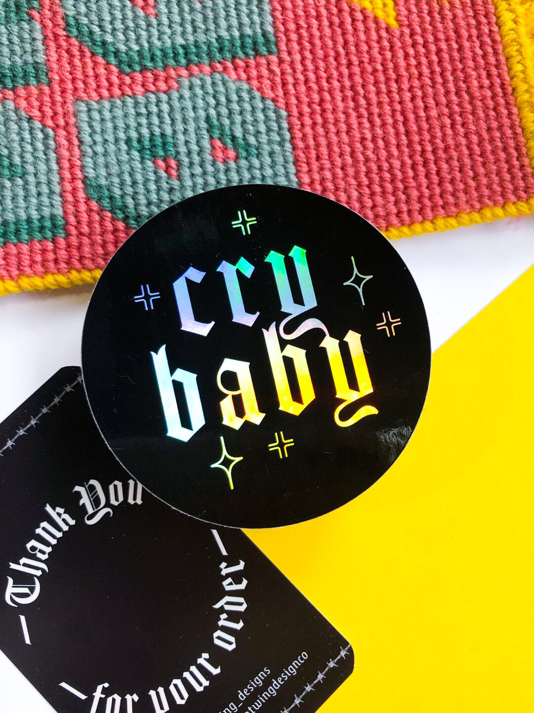 Cry Baby Holographic Vinyl Sticker | Glossy Sensitive Empathy Sticker ...
