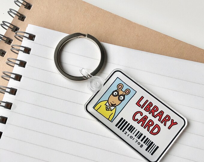 Arthur Library Card Bookish Keychain Book Nerd Key Ring Gifts for Book ...