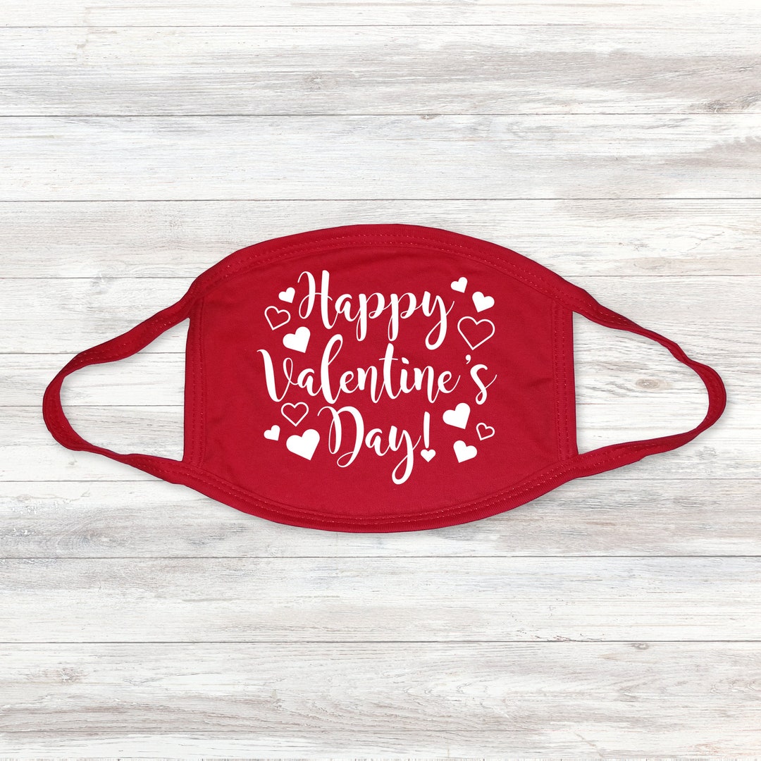 Happy Valentine's Day Heart Red Cloth Adult Reusable Washable Face Mask ...