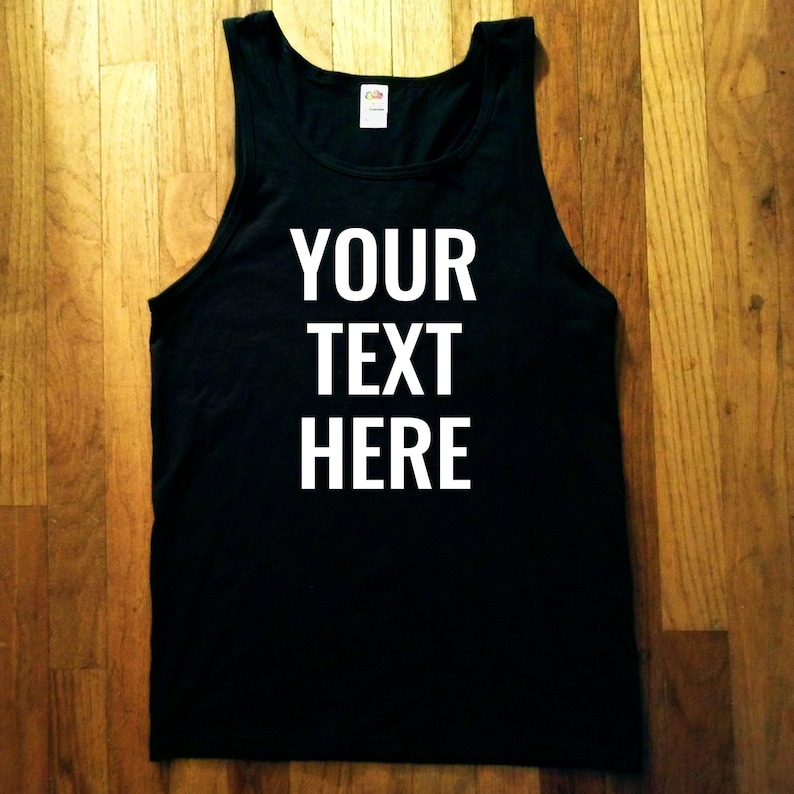 Personalized Text Men's Black Sleeveless Tank Top - Etsy