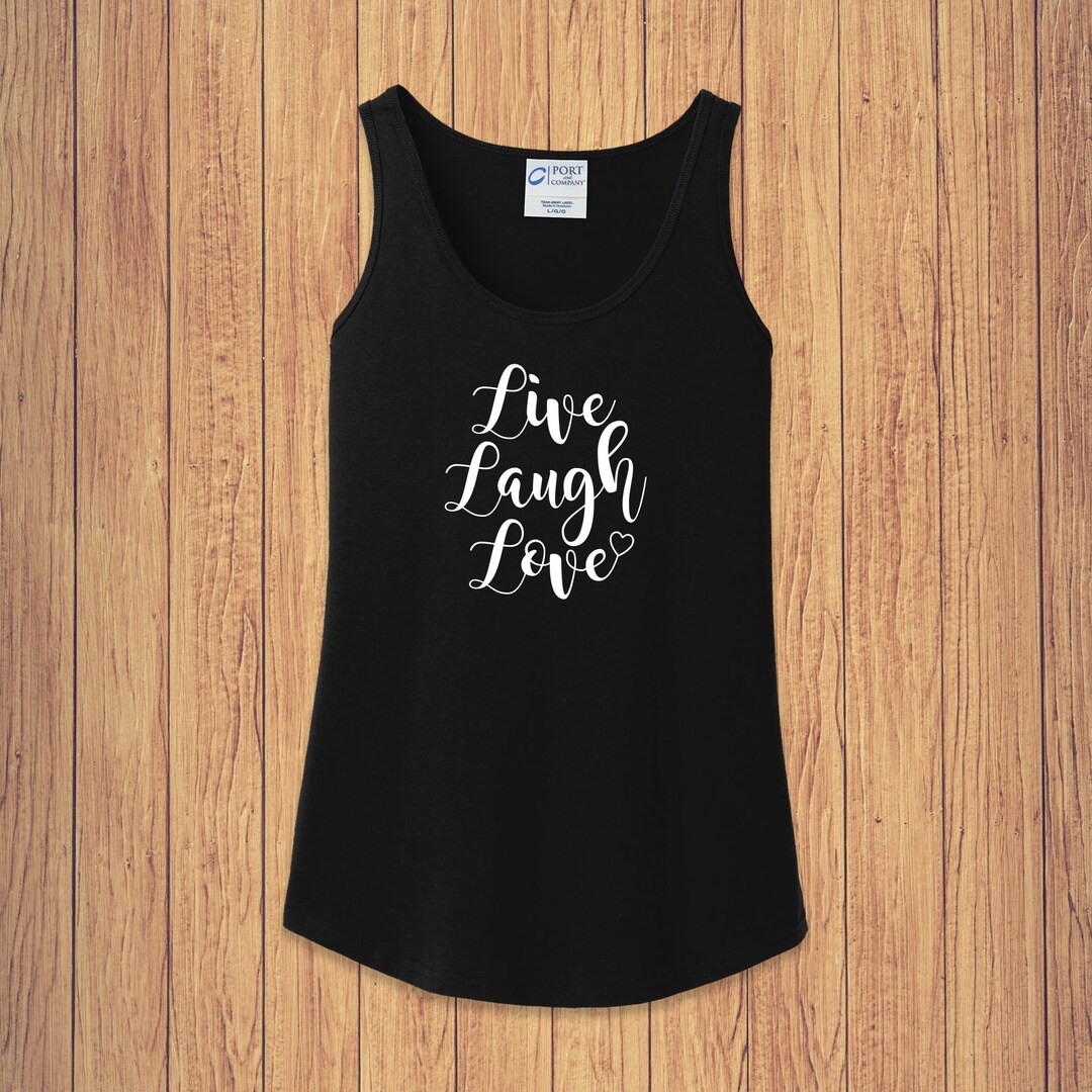 Live Laugh Love Women's Black Sleeveless Tank Top - Etsy