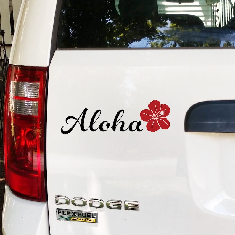 Aloha Hibiscus Flower Hawaiian Car Decal Sticker - Etsy