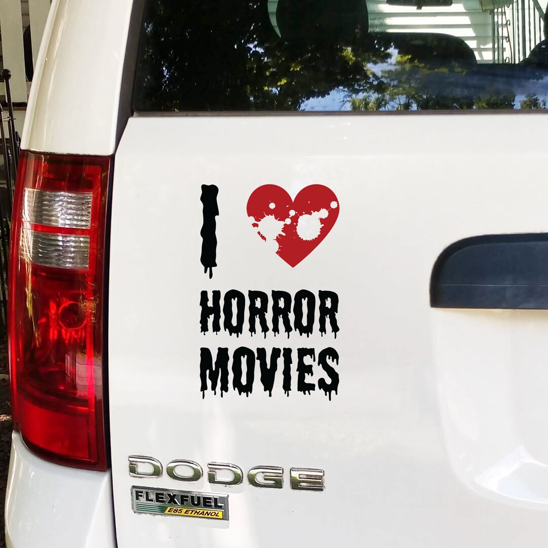 I Heart Horror Movies Car Decal - Etsy