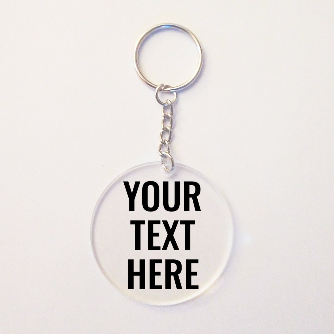 Personalized Text Acrylic Circle Keychain - Etsy