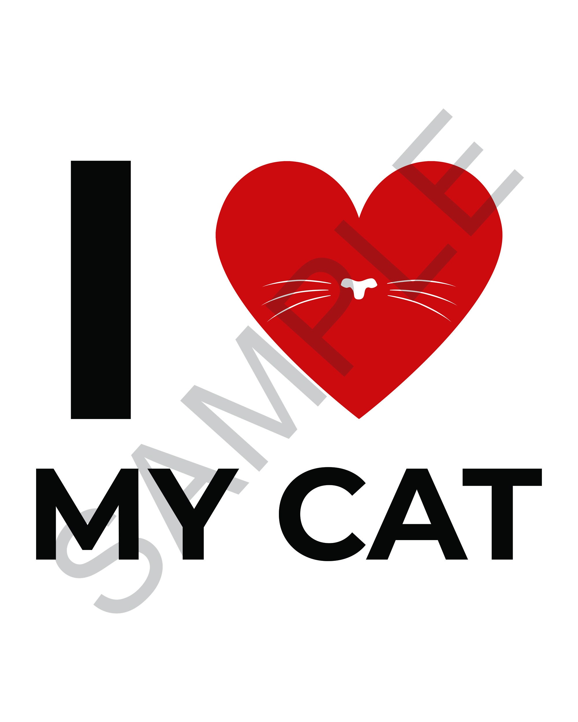 I Heart My Cat Digital Download Print - Etsy