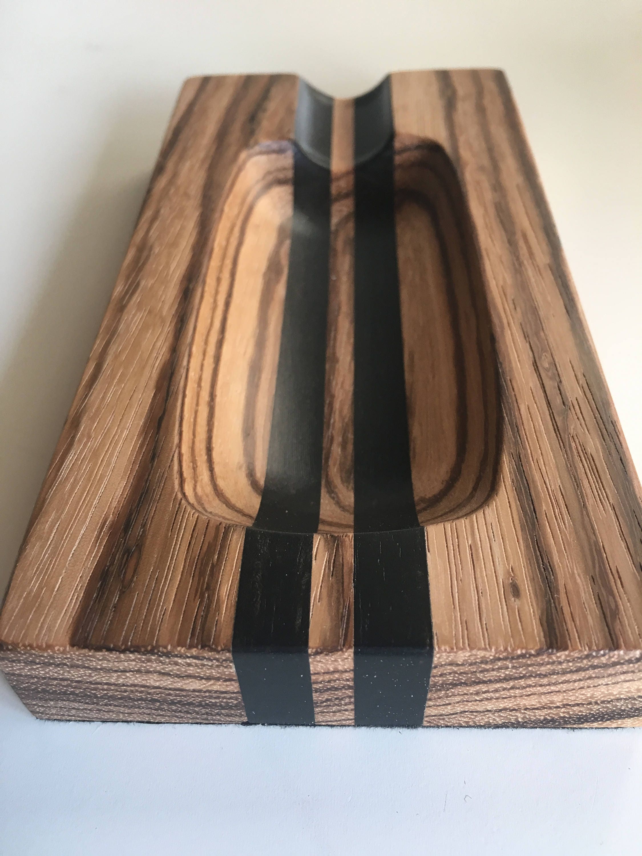 ASHTRAY. Wooden Cigar Ashtray. Solid Zebra Wood and Ebony. - Etsy