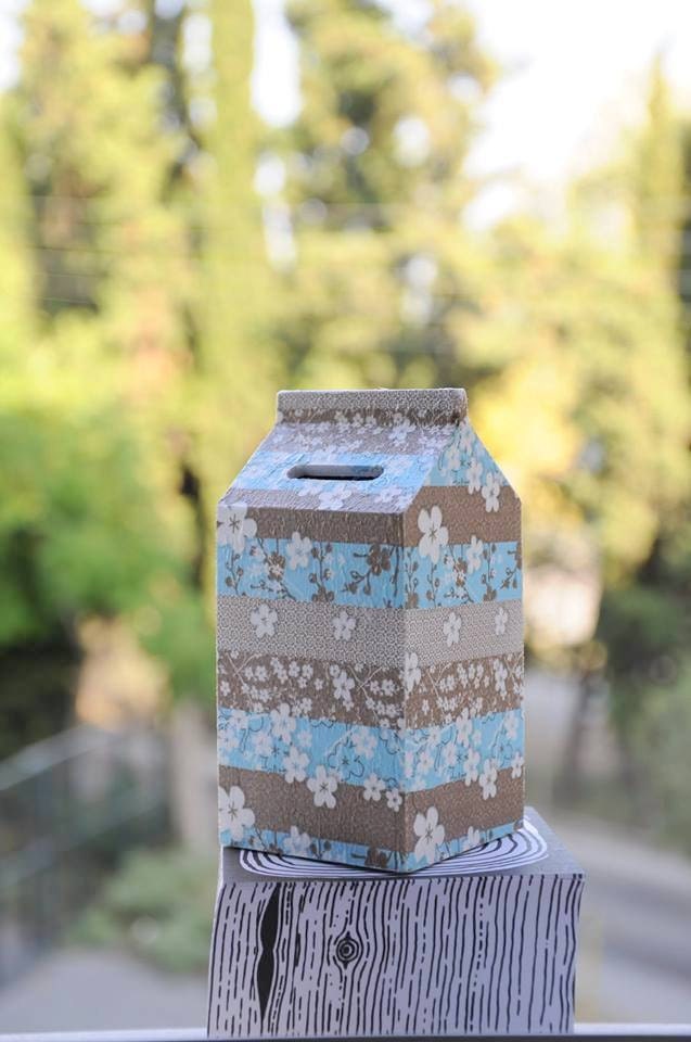 Floral Bank Milk Carton Shape / Wooden Piggy Bank / Wooden Money Box ...