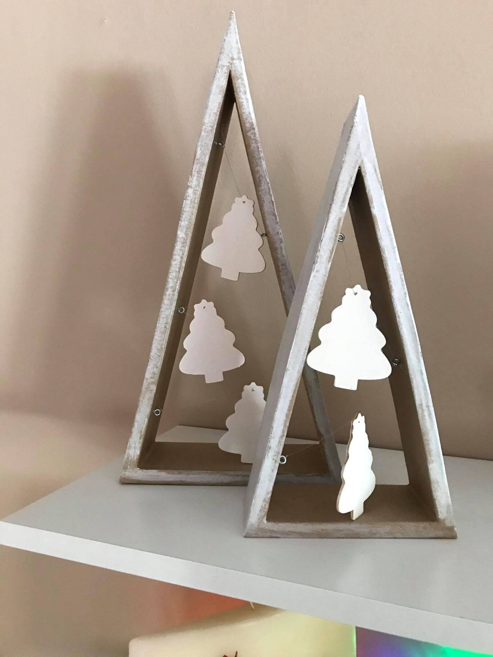 Christmas Mache Paper Triangle Set of 2 / Modern Christmas - Etsy