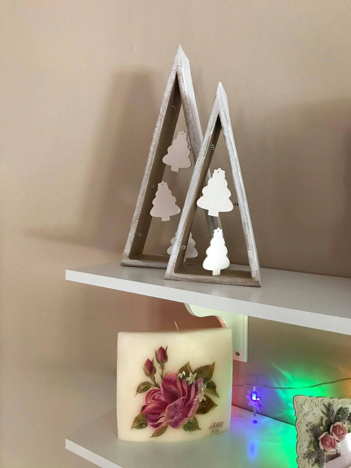 Christmas Mache Paper Triangle Set of 2 / Modern Christmas - Etsy
