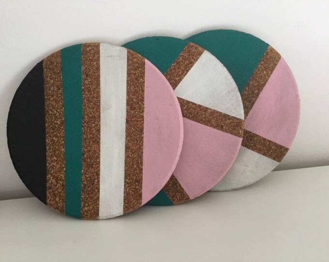 CORK BOARD Set of 3 Geometric Pattern Pinboard / Office Decor - Etsy