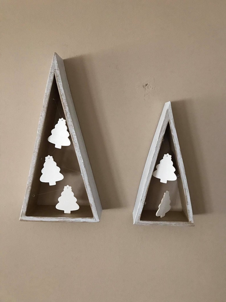 Christmas Mache Paper Triangle Set of 2 / Modern Christmas - Etsy