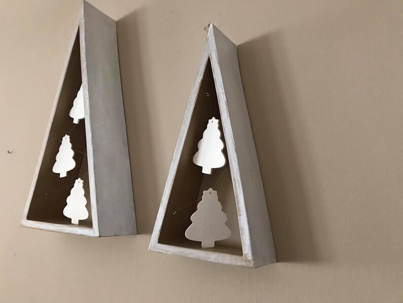 Christmas Mache Paper Triangle Set of 2 / Modern Christmas - Etsy