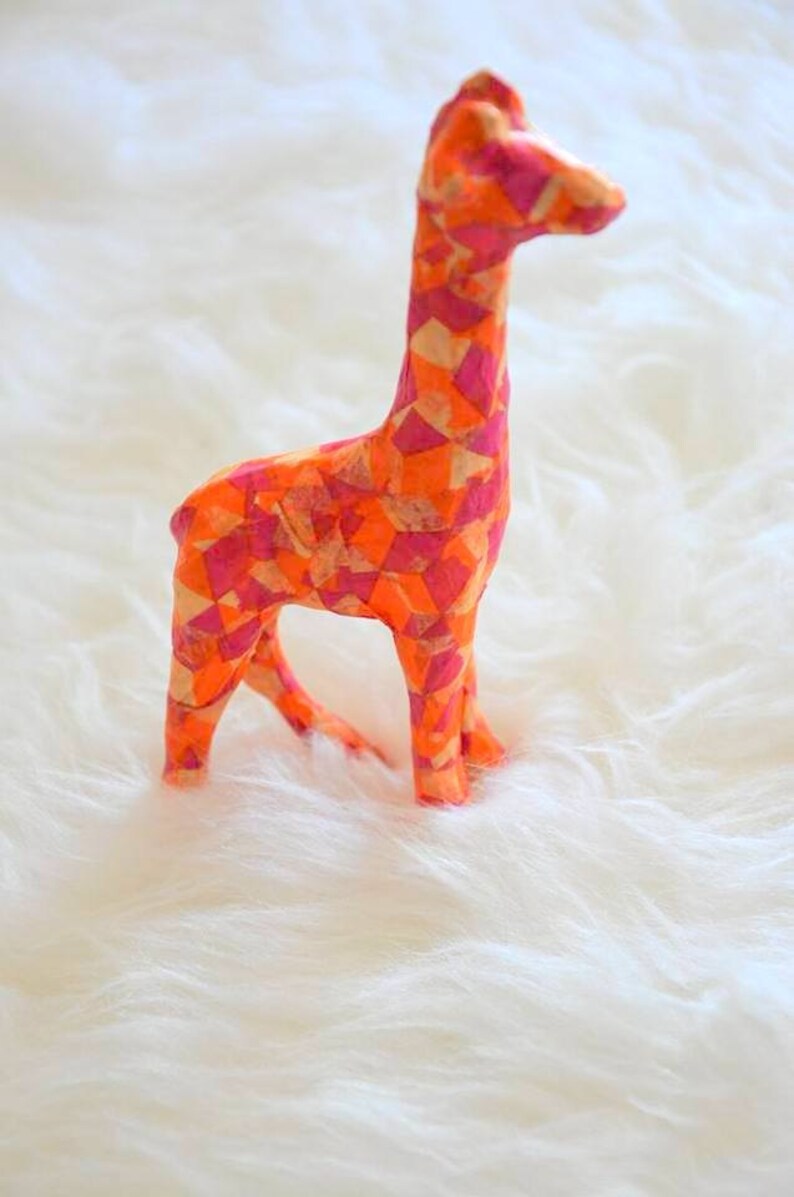 Home Decor Animal Giraffe / Paper Mache / House Miniature / - Etsy