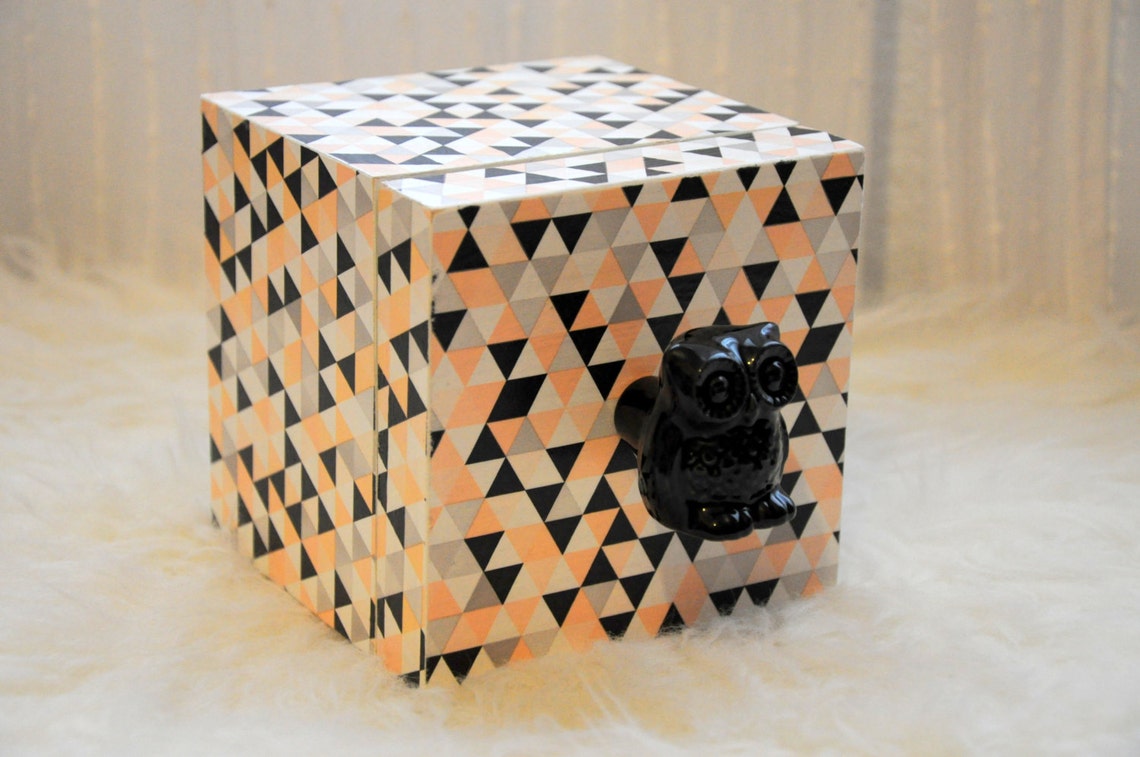 Storage Wood Box / Geometric Pattern / Storage Box / Wooden - Etsy