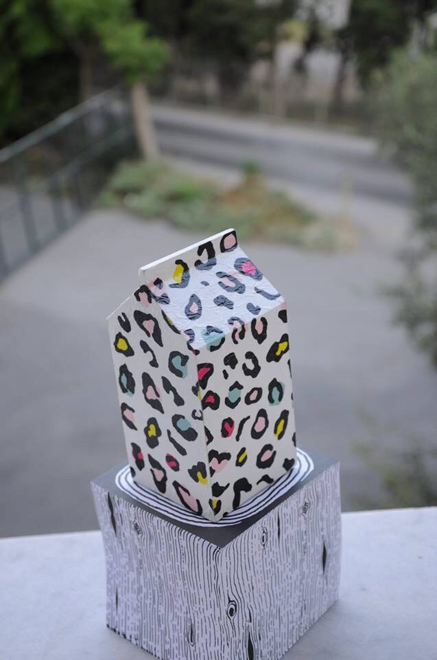 Leopard Bank Milk Carton Shape / Wooden Piggy Bank / Wooden Money Box ...