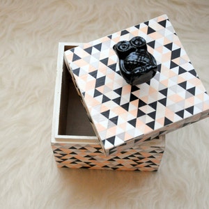 Storage Wood Box / Geometric Pattern / Storage Box / Wooden - Etsy
