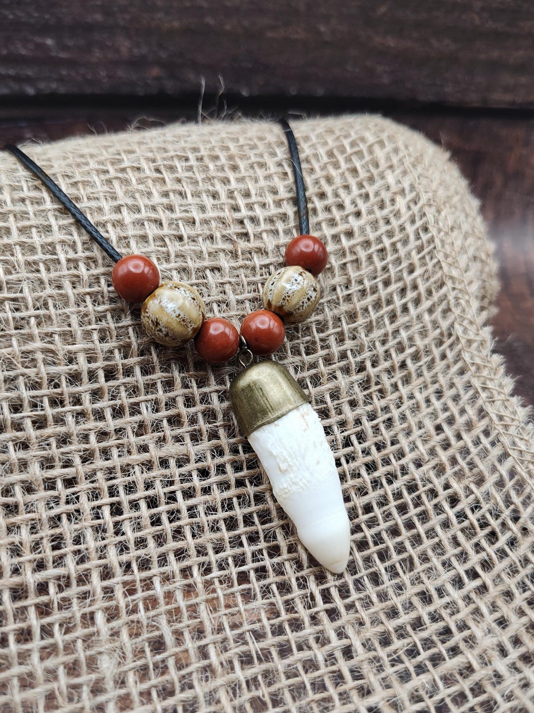 Genuine Alligator Tooth & Jasper Necklace - Etsy