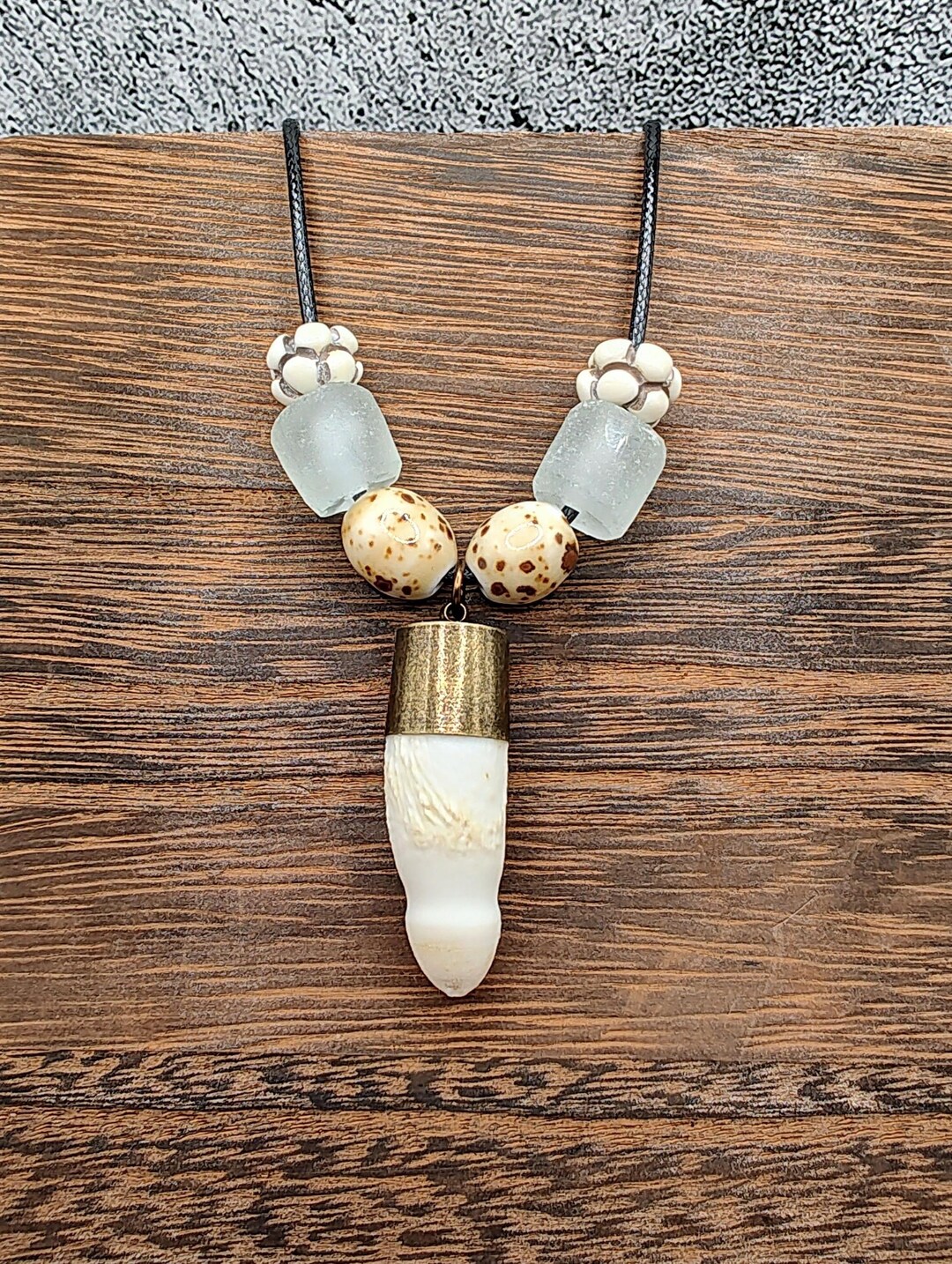 Genuine Gator Tooth & Sea Glass Necklace - Etsy