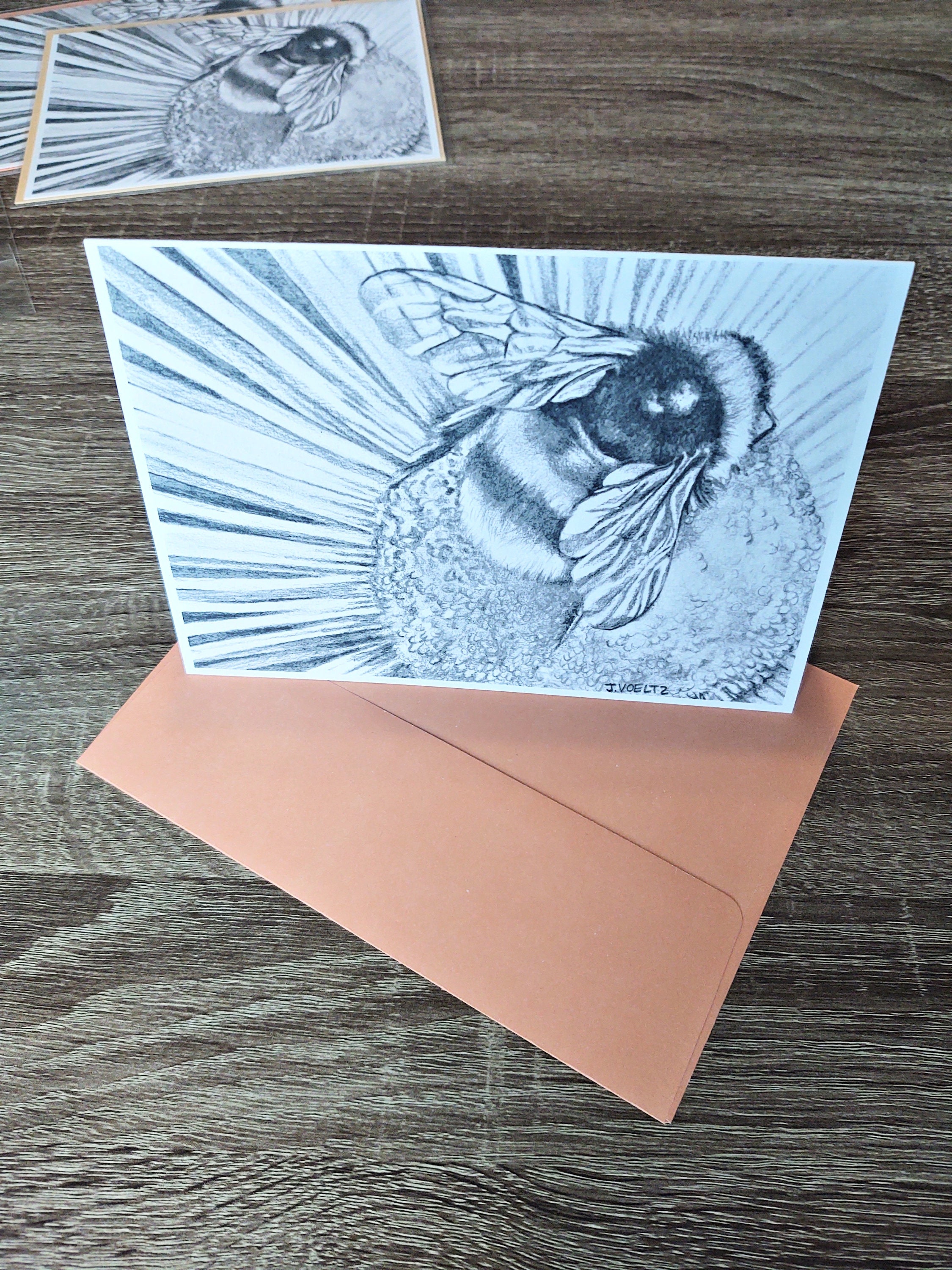 Bee Greeting Cards Set of 5 - Etsy