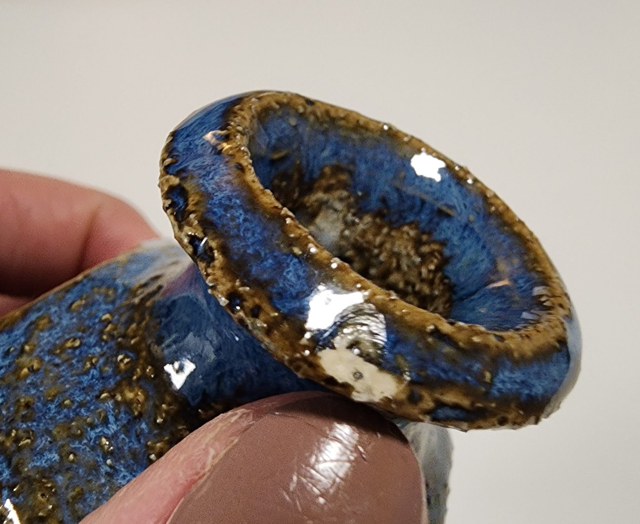 Japanese Vintage Hexagonal Sake Bottle/ Slanted Bottle With Flambé Blue ...