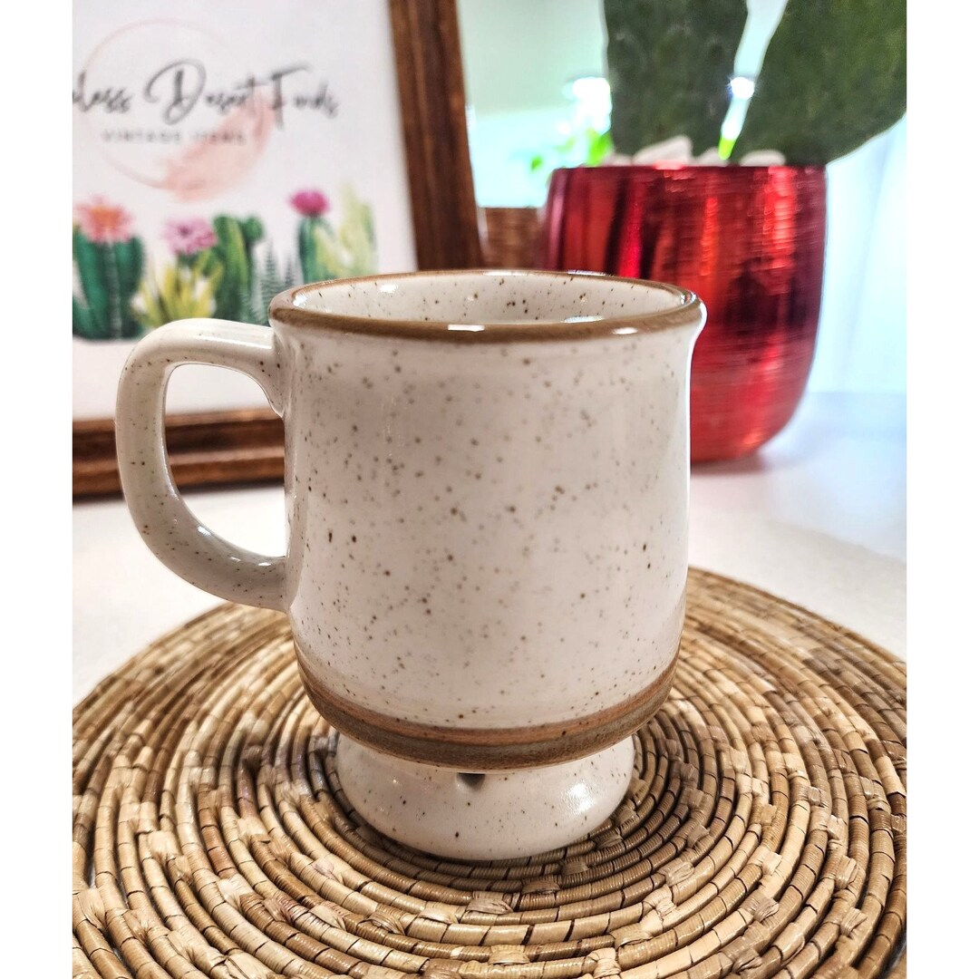 Vintage Rego Porcelain Pedestal Mug E655 19 T A Ivory Speckles Light ...