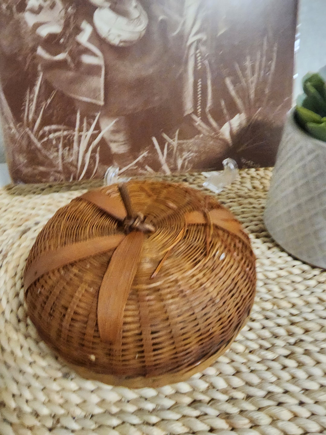 MCM Rattan Tomato Trinket Basket - Etsy