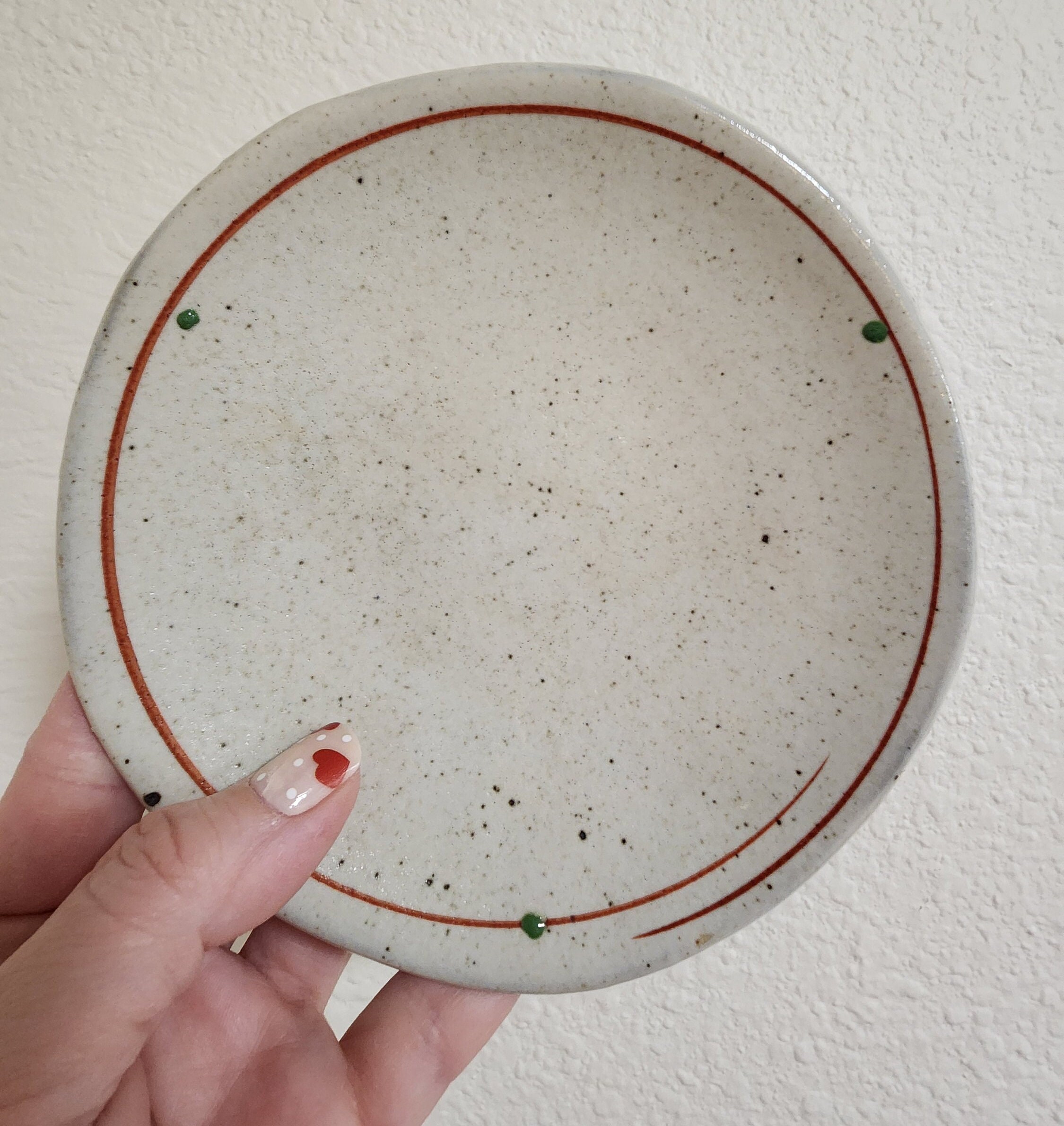 Vintage Mid Century Modern Japanese Round Plates AMAZING Glaze Set of 2 ...