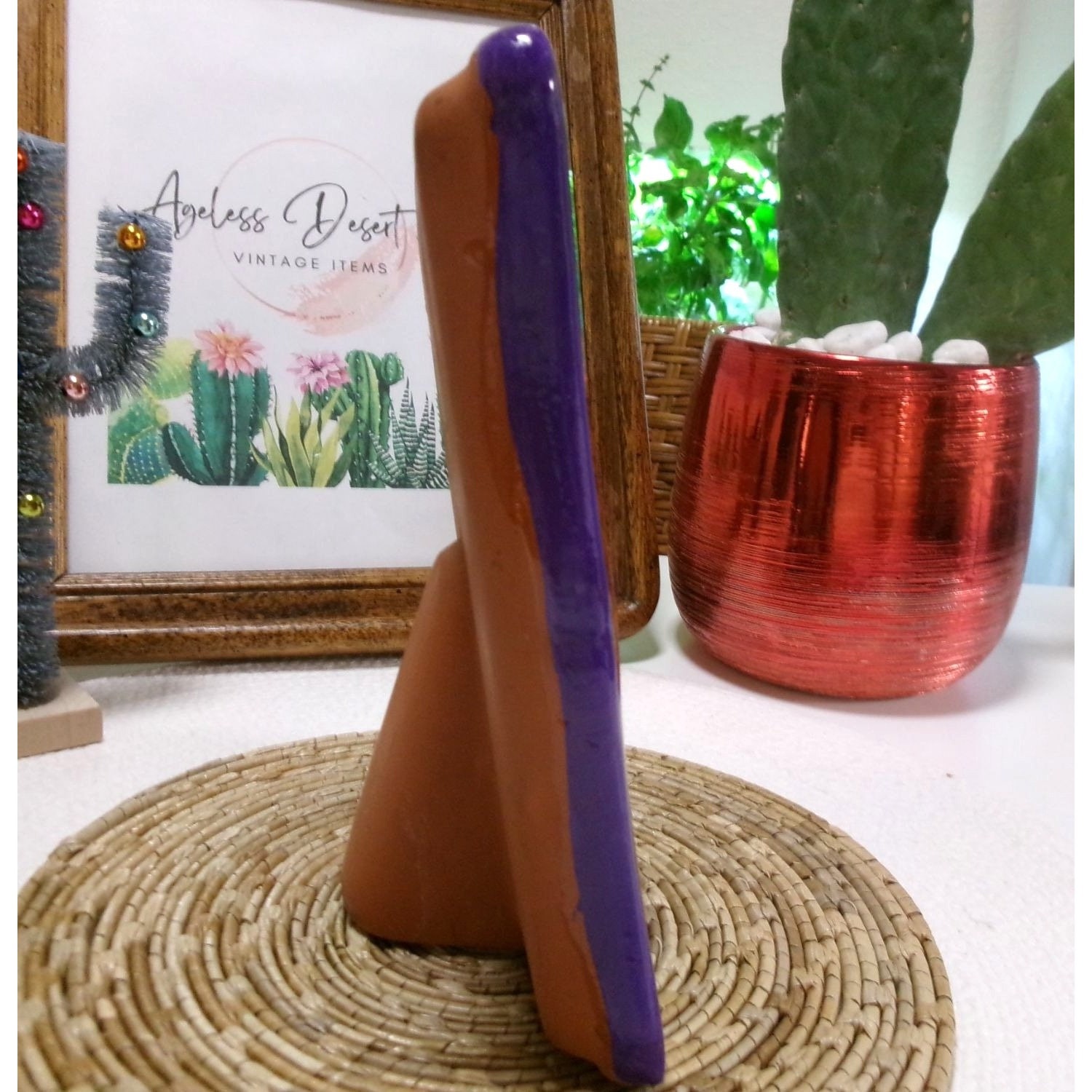 Vintage Mexican Clay Pottery Hand Painted Terracotta Art Picture Frame ...