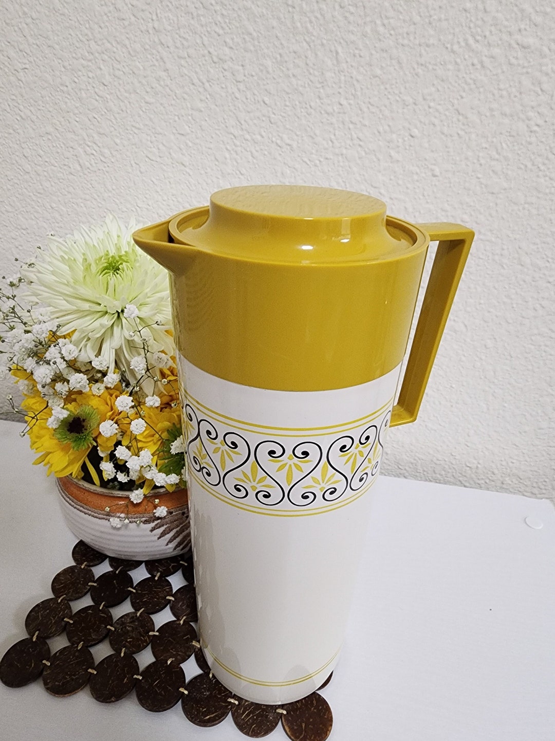 Mid Century Modern Cottagecore Aladdin Insulated Thermos Carafe ...