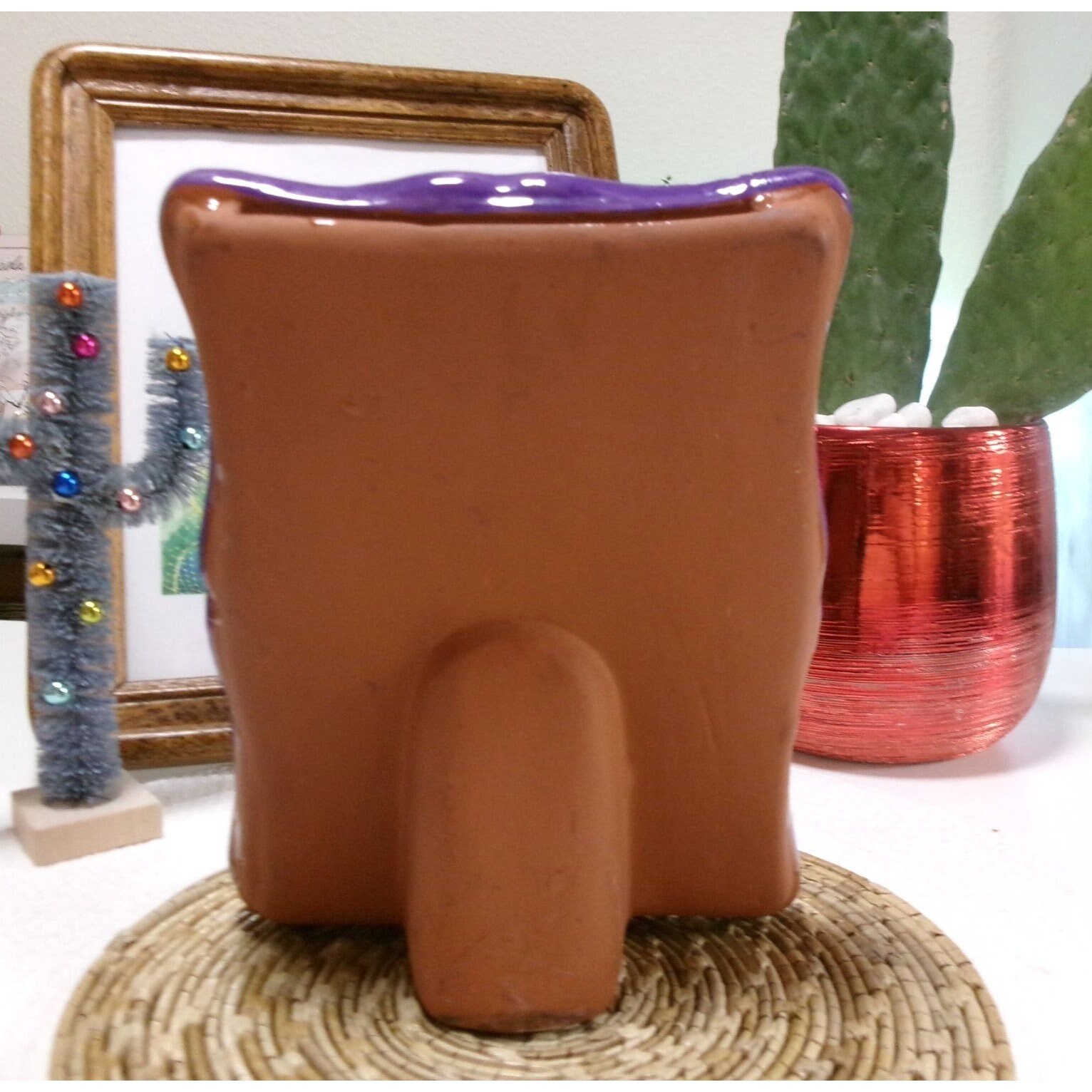 Vintage Mexican Clay Pottery Hand Painted Terracotta Art Picture Frame ...