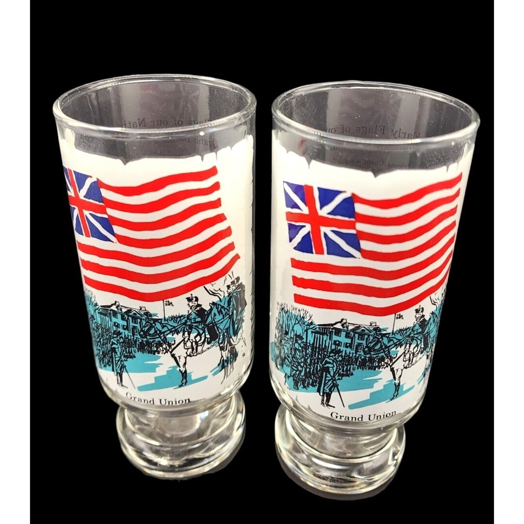 Vintage 1973 Flags of Our Nation Drinking Glass_grand Union_set of 2 - Etsy