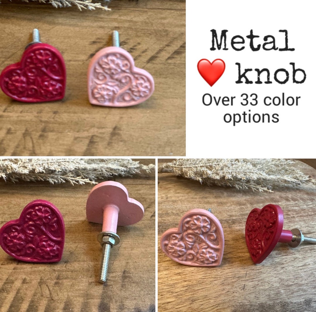 Sale/heart Metal Cabinet Knob/metal Hand Knob/heart Knob/pick COLOR Heart Knob/metal Bronze Knob ...