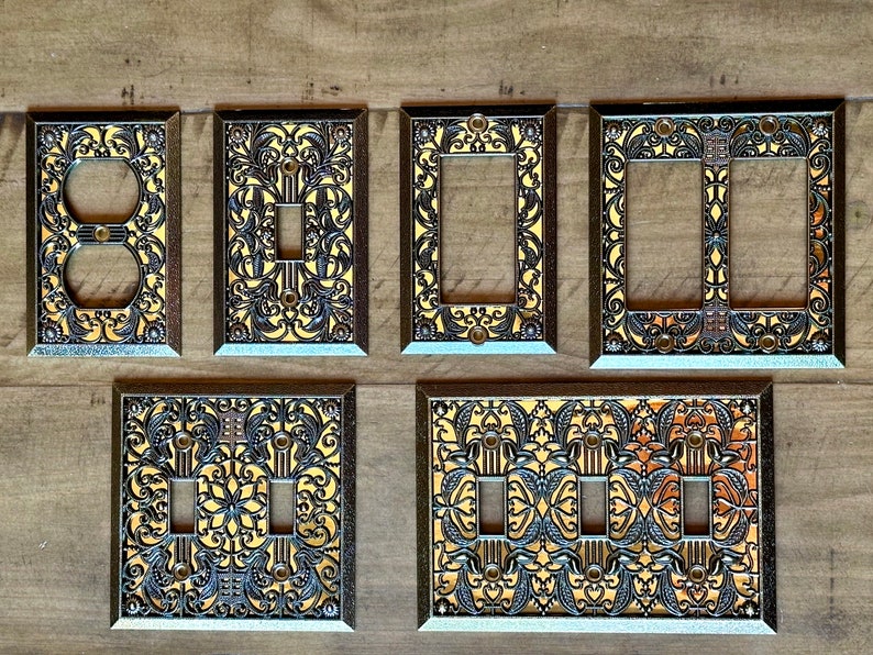 Ornate Metal Switch Plate Cover, Gold/brass Finish - Etsy