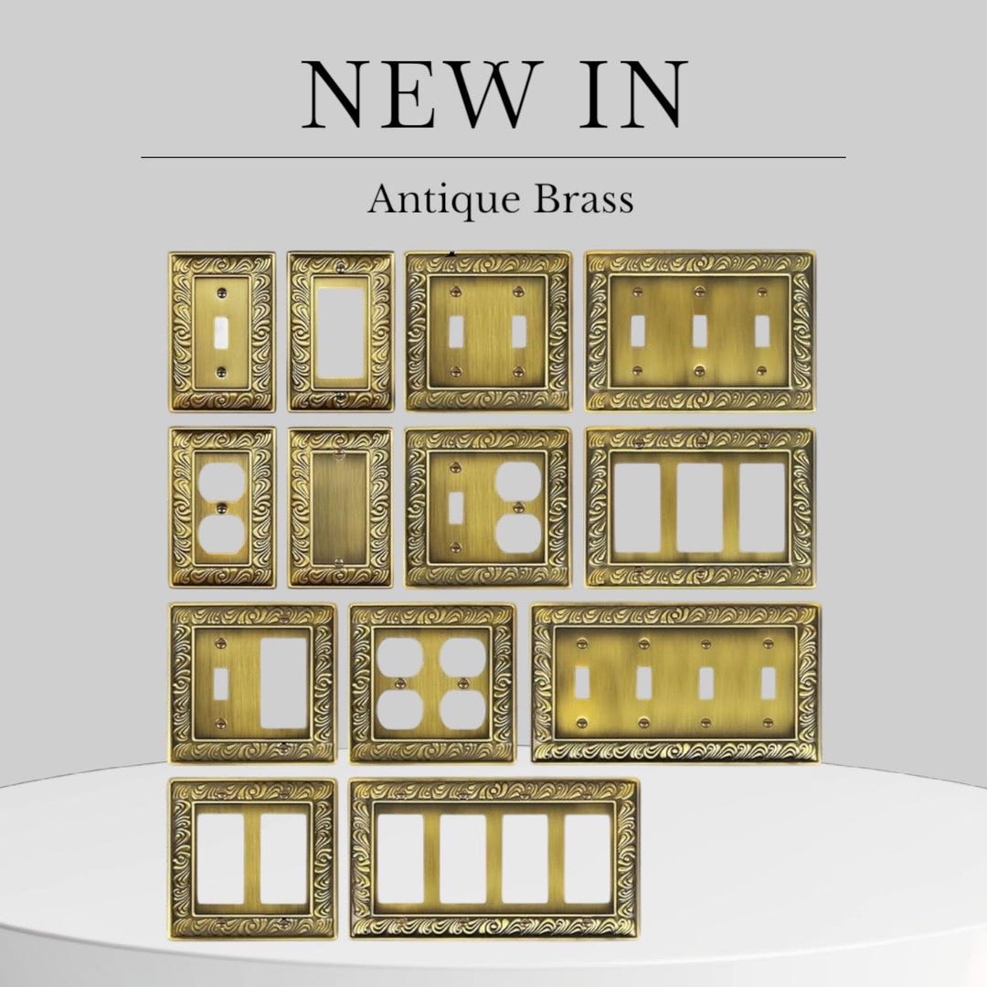 Antique Brass or Gold Covers, FREE SCREWS, Switch Plates, Light Switch ...