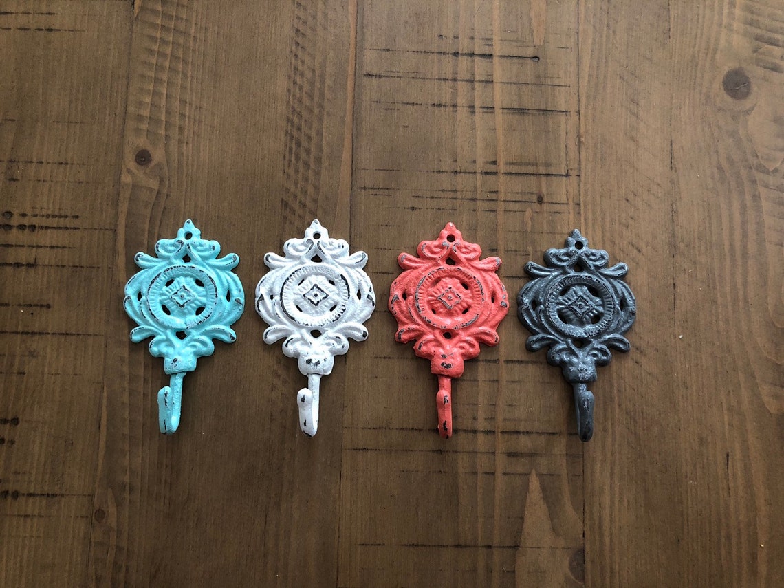 Cast iron Decorative wall hook/Pick color/ Shabby chic metal | Etsy