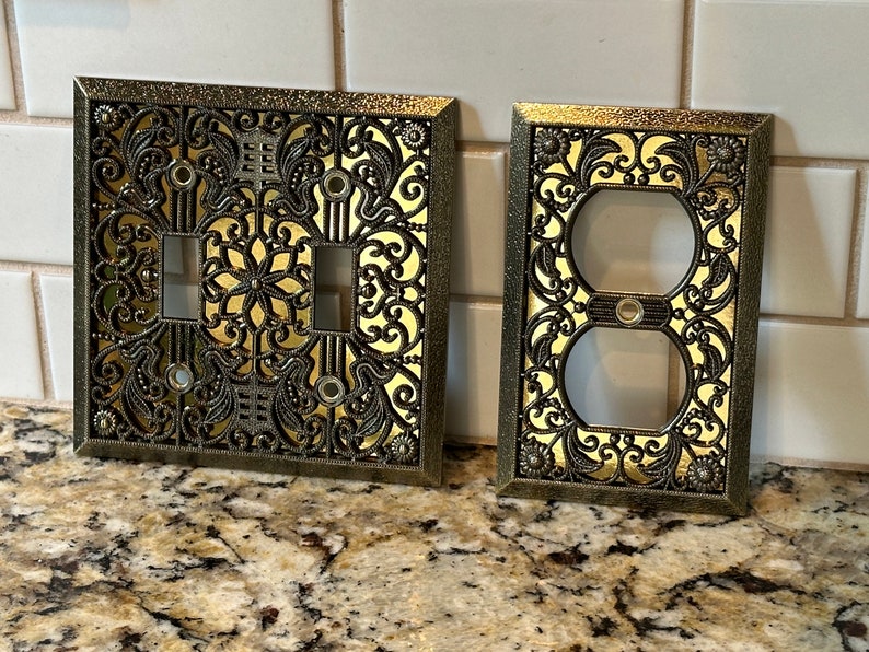 Ornate Metal Switch Plate Cover, Gold/brass Finish - Etsy