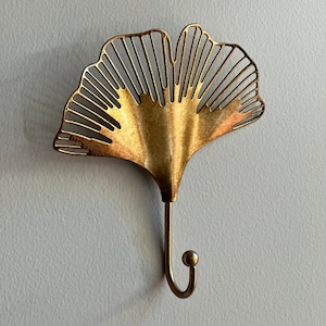 Gold Ginkgo Leaf Metal Wall Hook, Gold Hook, Towel Hook, Wall Hook ...