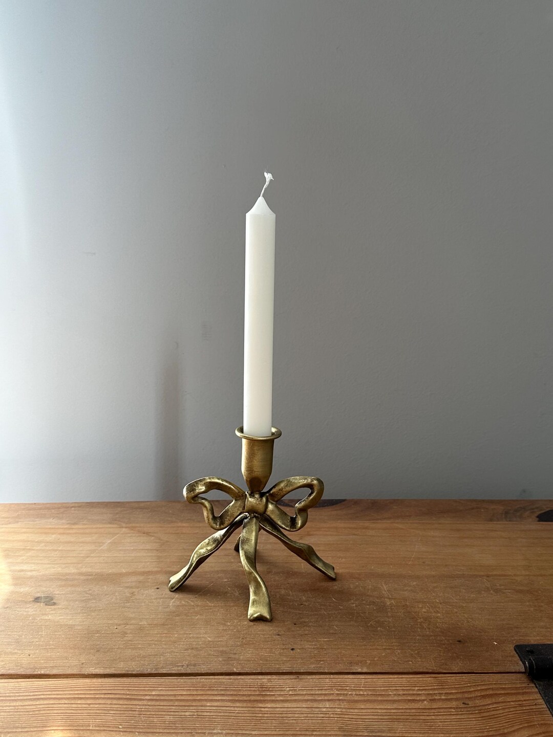 Gold Bow Candle Holder, Gold Metal Candle Holder, Bow Shaped Candle ...