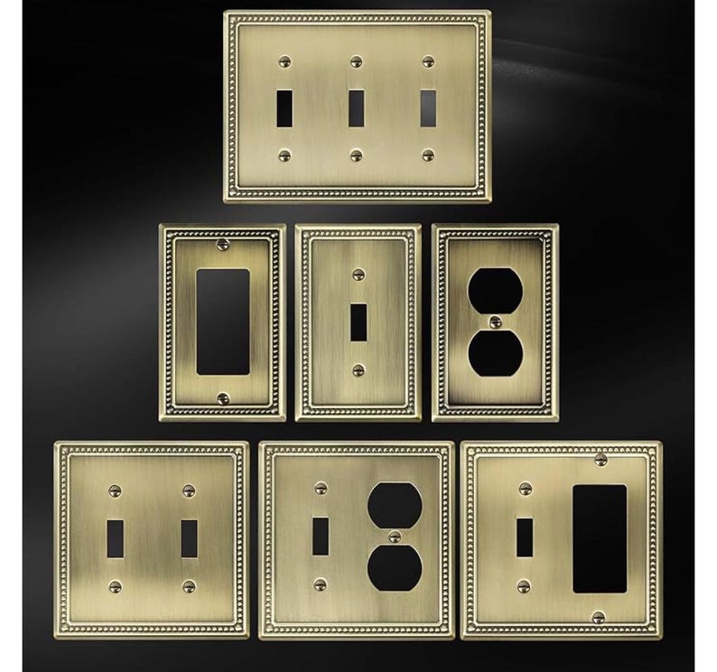Antique Brass Switch Plate Cover, Decorative Metal Outlet Covers - Etsy