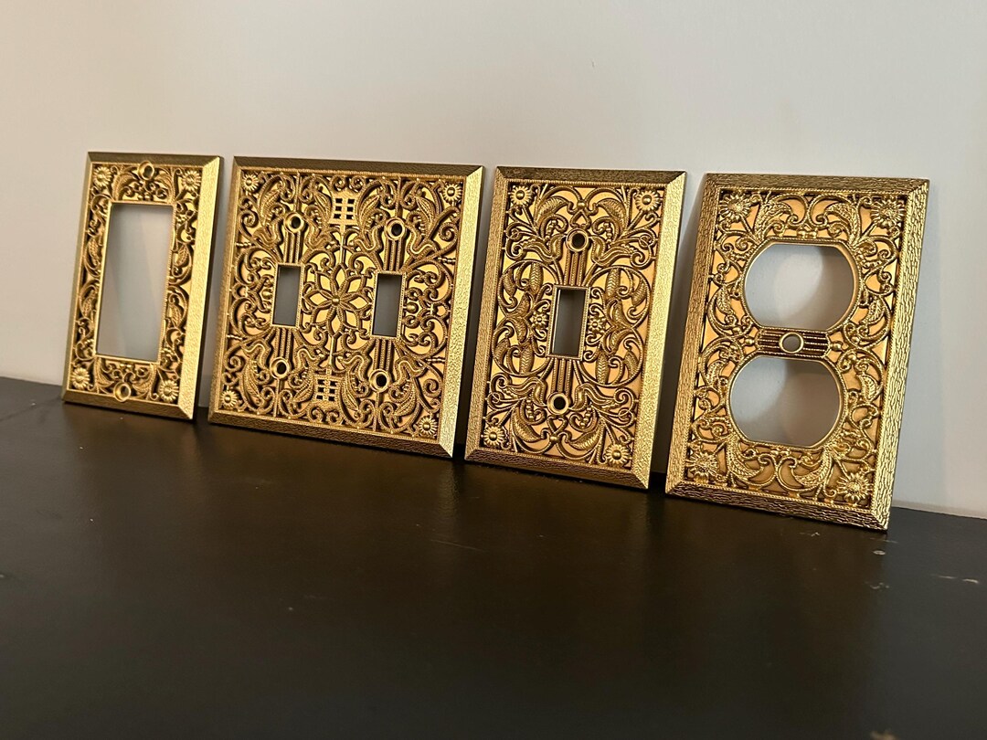 GOLD Plug Covers, Brass Covers, Switch Plates, FREE SCREWS, Light ...